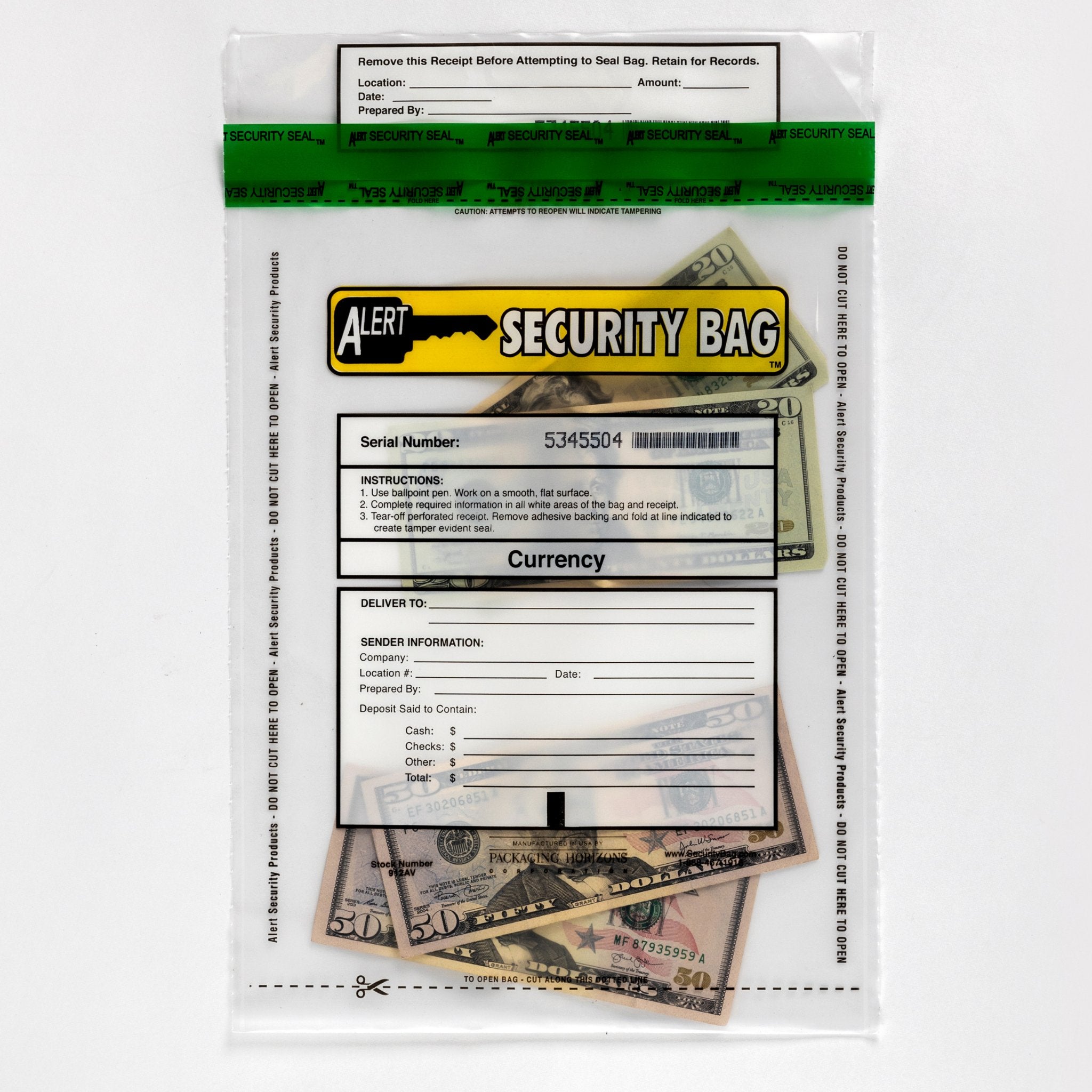 Alert Bank Deposit Security Bags